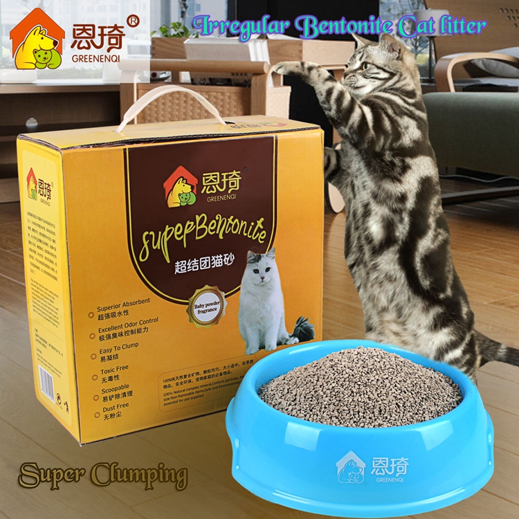 Dustless Clumping Cat Litter Bentonite Clay Crushable 1-4mm - Green pet ...