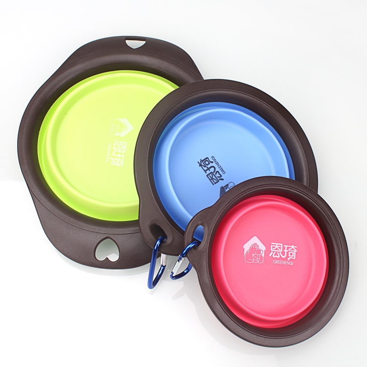 Pet traveling bowl feeding food collapsible pet dog bowl With Handle ...